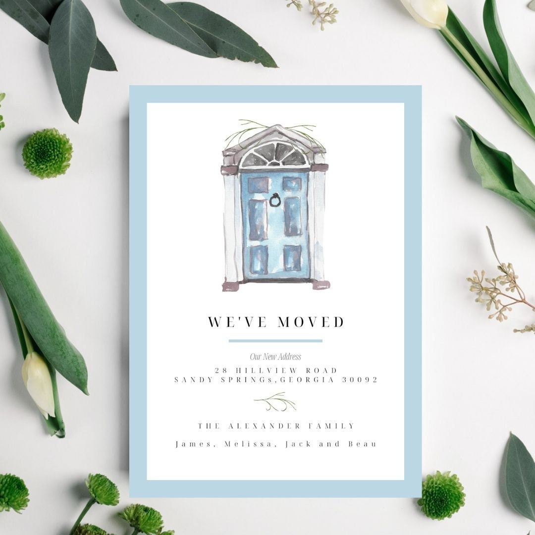 Custom We've Moved Front Door Announcement Card - Etsy