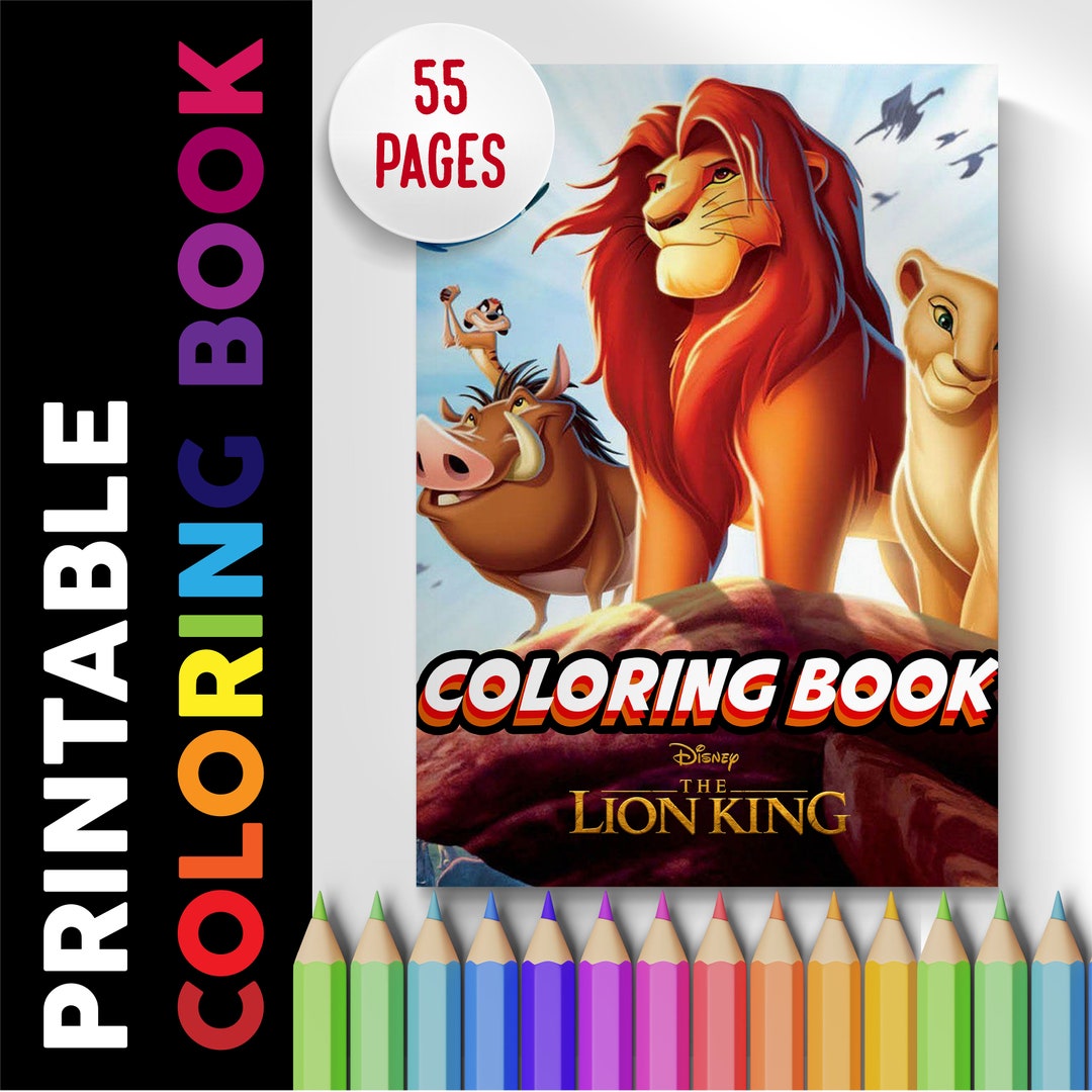 Lion King Coloring Book 55 Pages, Coloring Pages Printable - Etsy