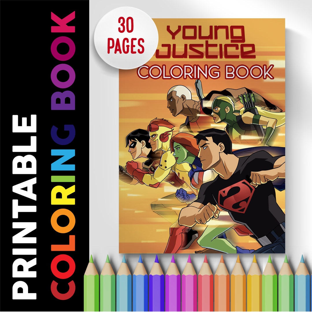 Young Justice Coloring Book 30 Pages, Coloring Pages Printable - Etsy