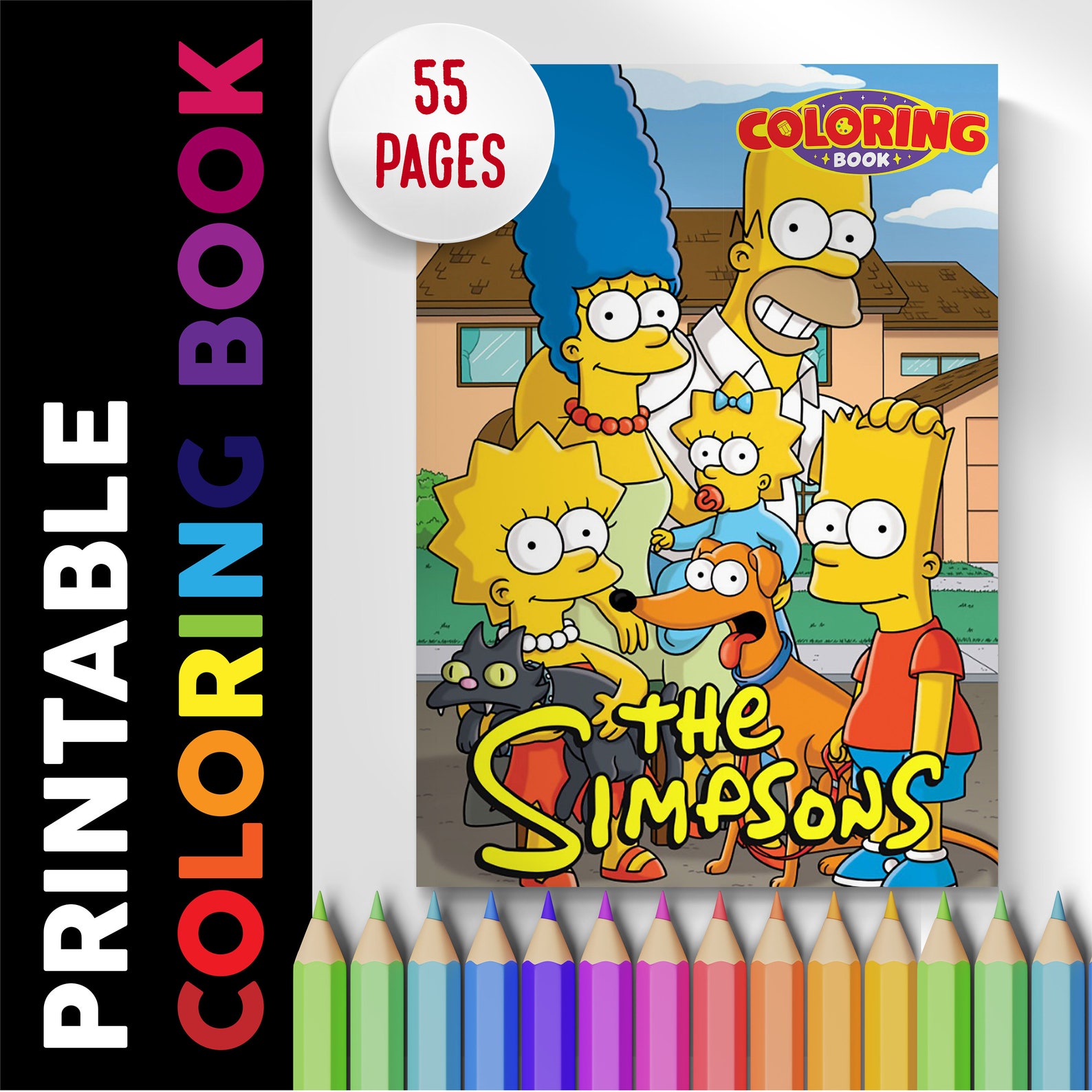 The Simpsons Coloring Book 55 Pages, Coloring Pages Printable - Etsy