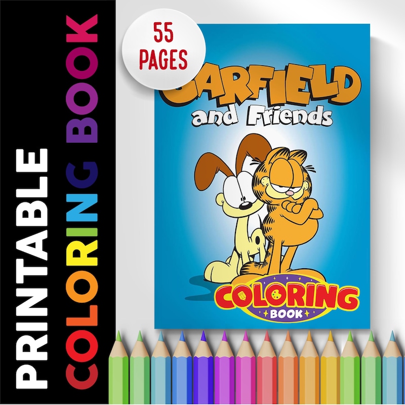 Garfield Coloring Books - Etsy