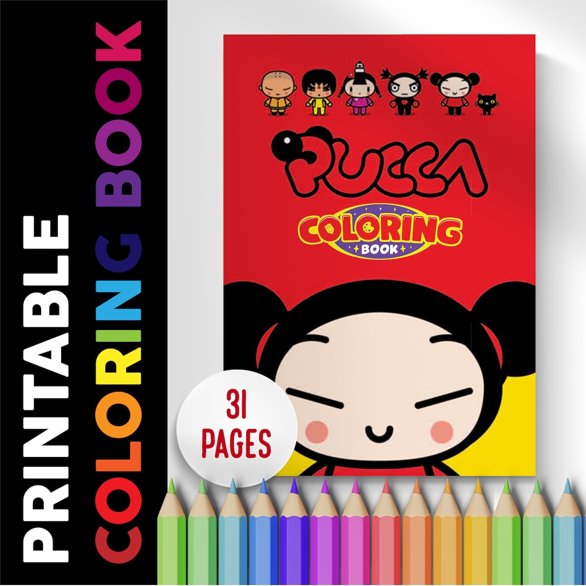 Pucca Coloring Book 31 Pages, Coloring Pages Printable - Etsy