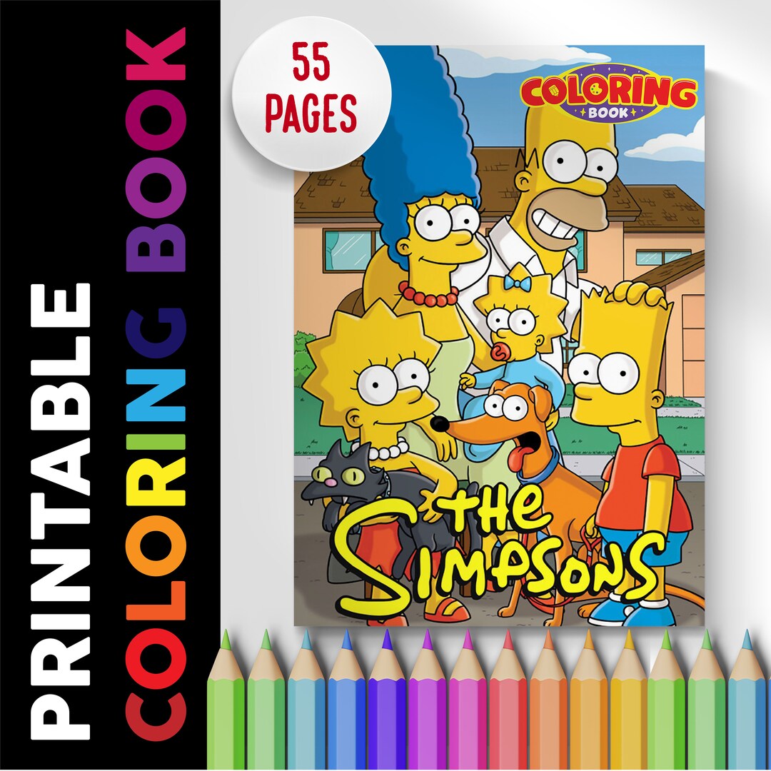 Simpsons Coloring Book 55 Pages, Coloring Pages Printable - Etsy