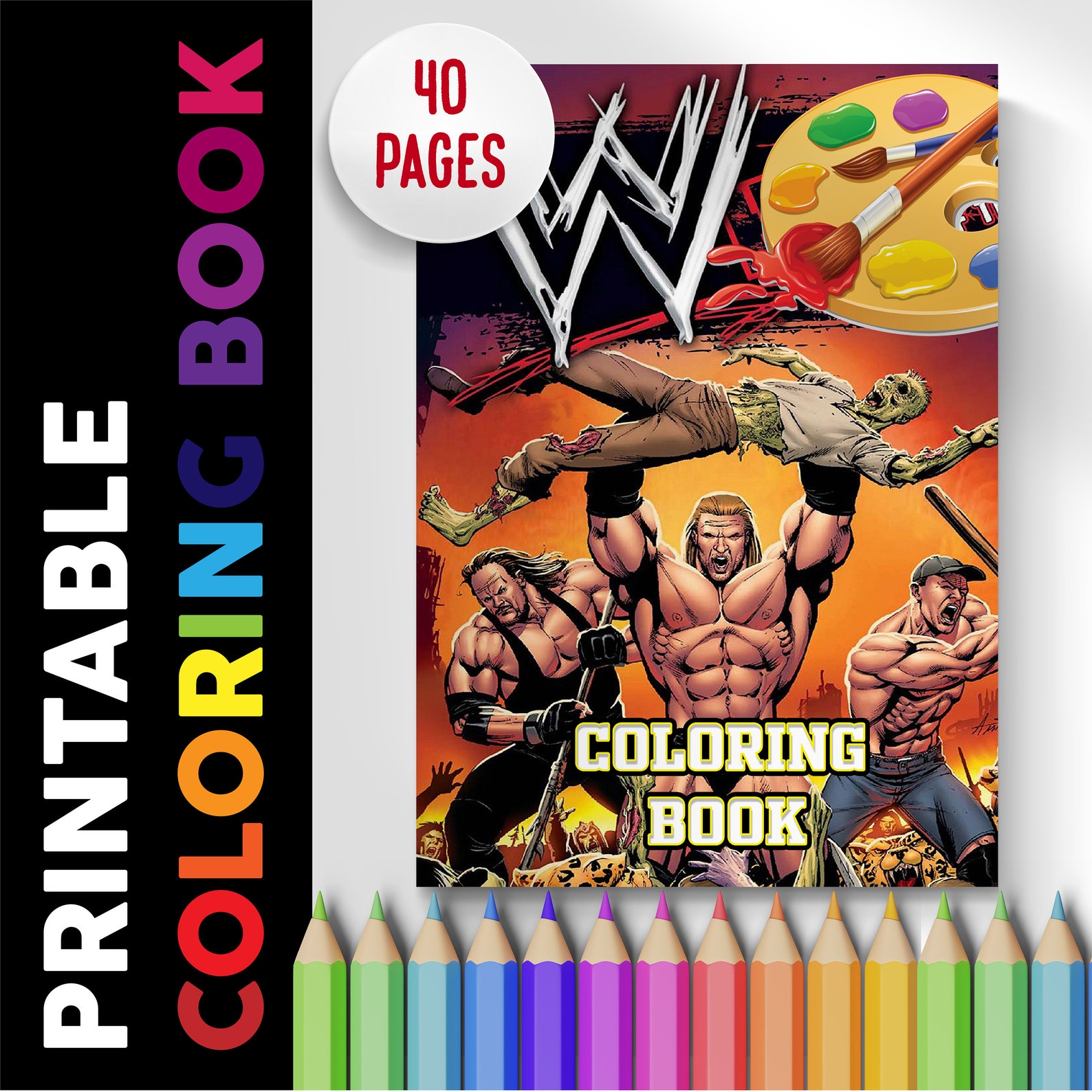 WWE Coloring Book 40 Pages, Coloring Pages Printable - Etsy