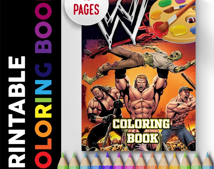 WWE Coloring Book 40 Pages, Coloring Pages Printable - Etsy