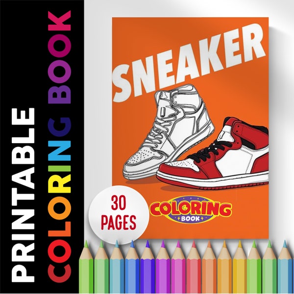 Sneaker Coloring Pages - Etsy