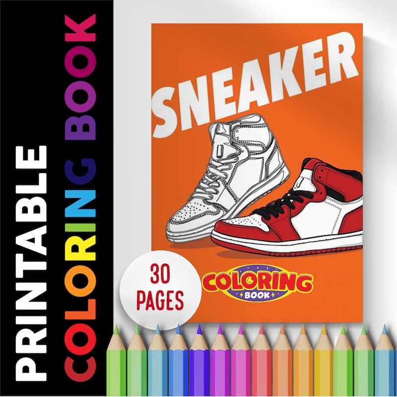 Shoe Coloring Sheets - Etsy