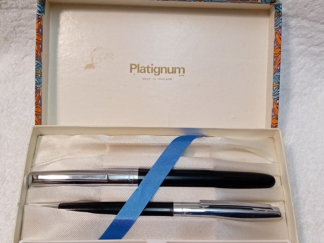 Boxed Platignum Pen Set, Fountain Pen and Propelling Pencil - Etsy