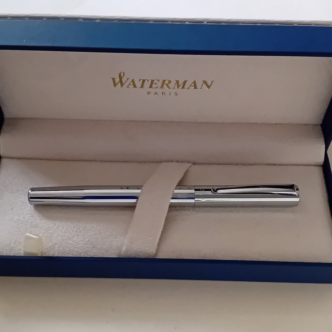 Waterman Fountain Pen in Original Box Chrome Made in Paris - Etsy