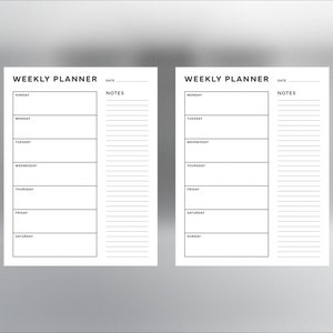 Printable Weekly Planner Bundle 8 Variations - Etsy