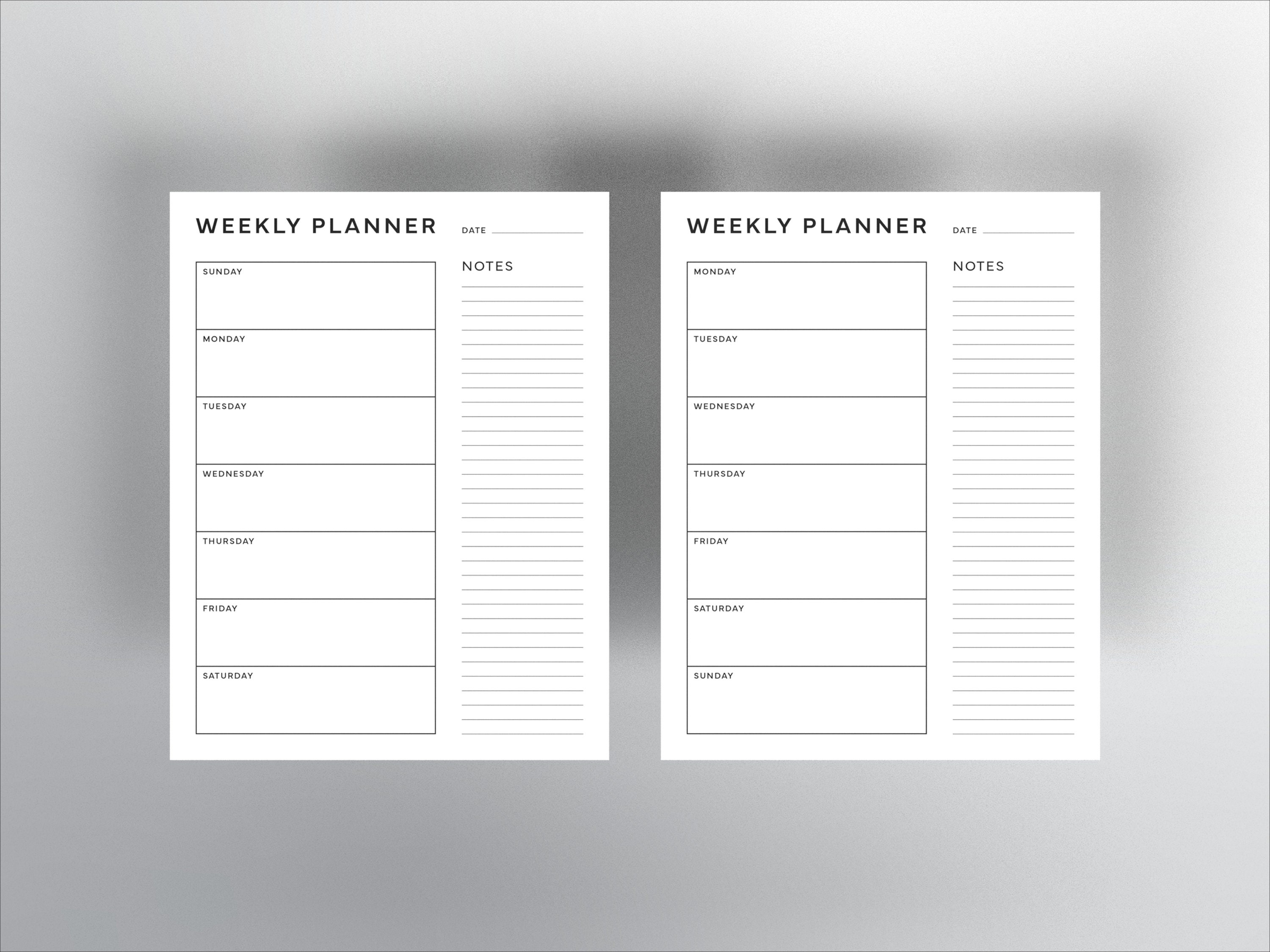 Printable Weekly Planner Bundle - 8 Variations - Etsy