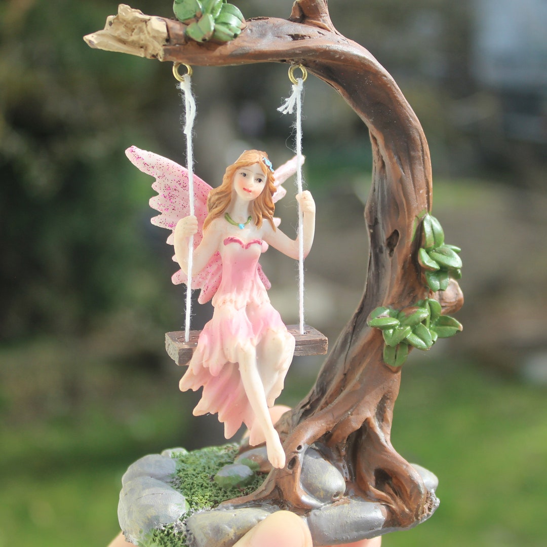 Swinging Fairy | Fairy Statue | Magical Home Decor | Resin Statue ...