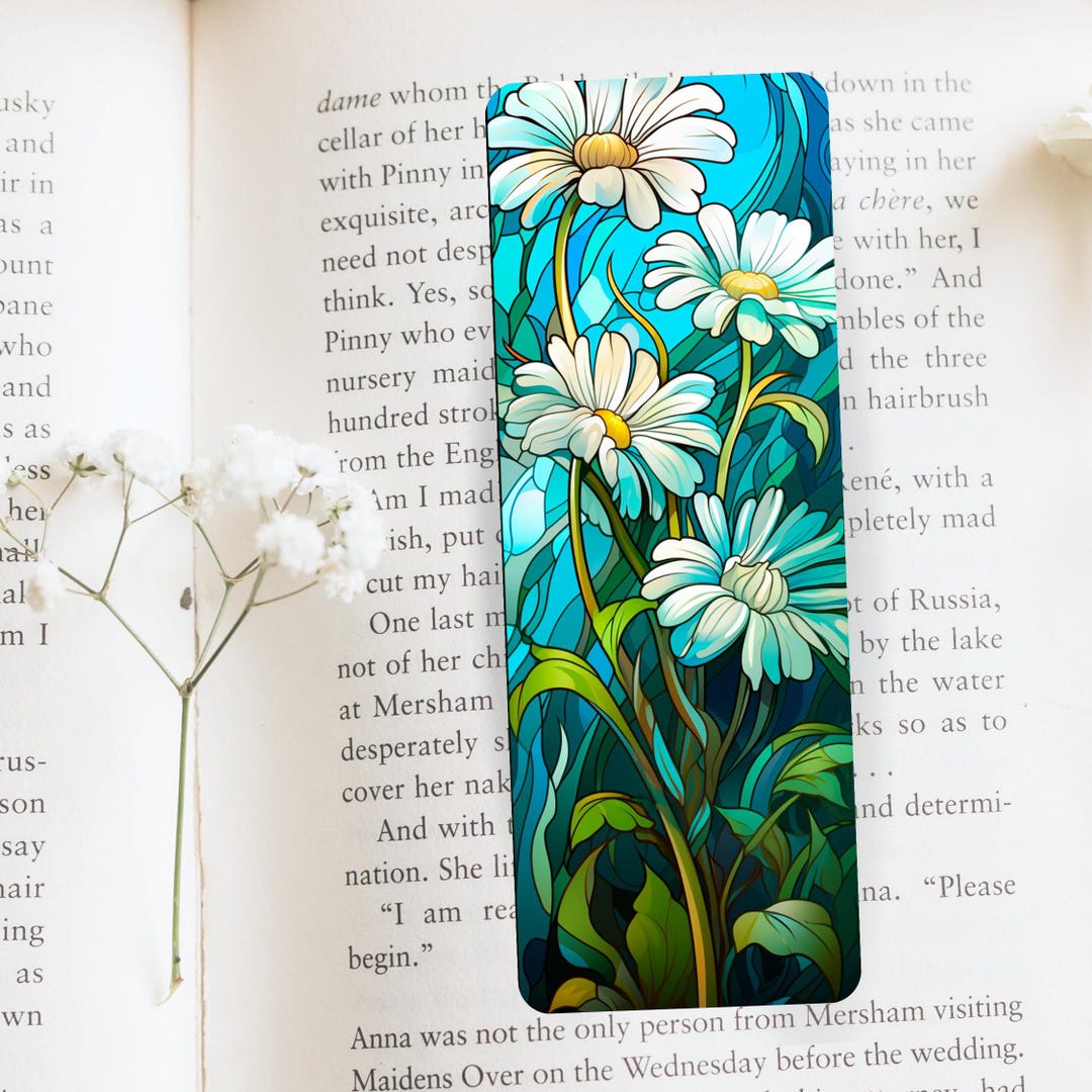 Illustrated Printed Bookmark- Spring Daisy Design, Page Saver, Book ...