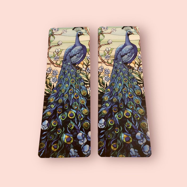 Lovely Illustrated Peacock Printed Bookmark, Page Saver, Book Lover ...