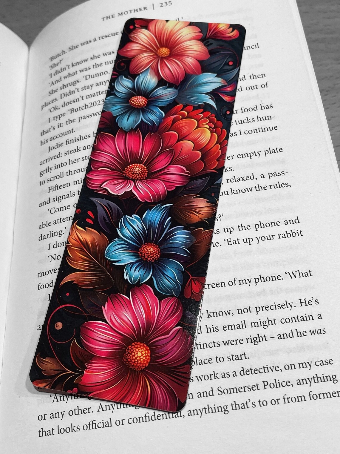 Lovely Illustrated Boho Flowers Printed Bookmark, Page Saver, Book ...