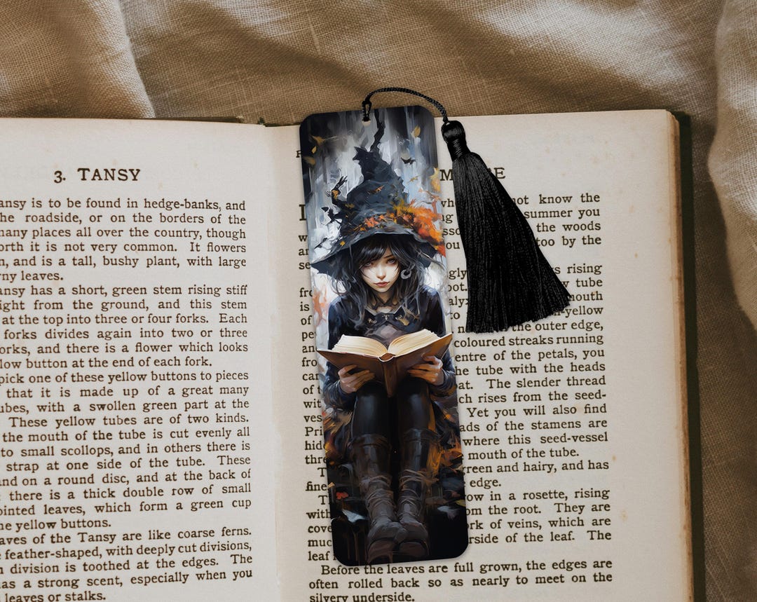 Gothic Witch Aluminium Bookmark, Tassel Bookmark, Page Saver - Etsy
