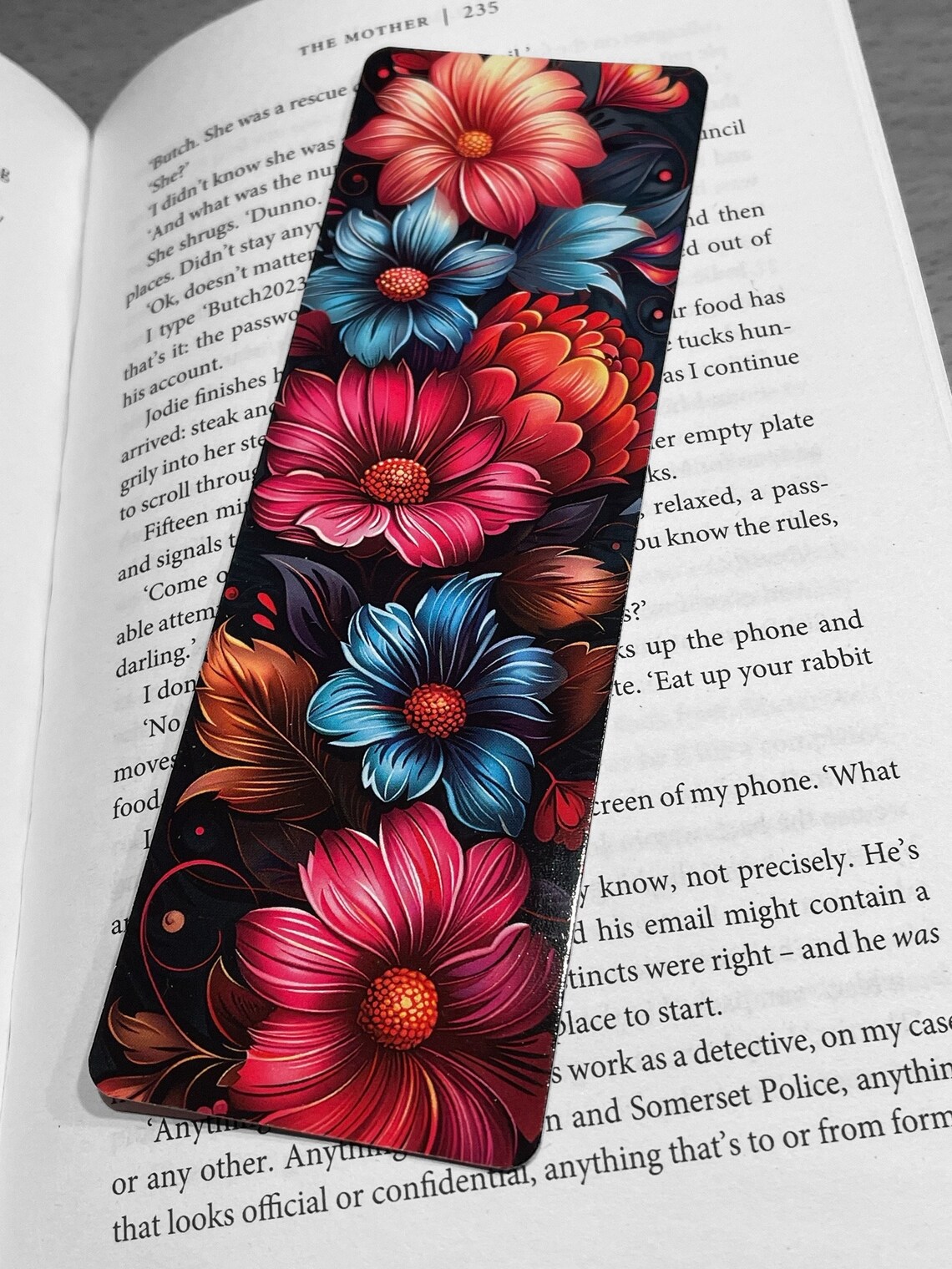 Lovely Illustrated Boho Flowers Printed Bookmark, Page Saver, Book ...