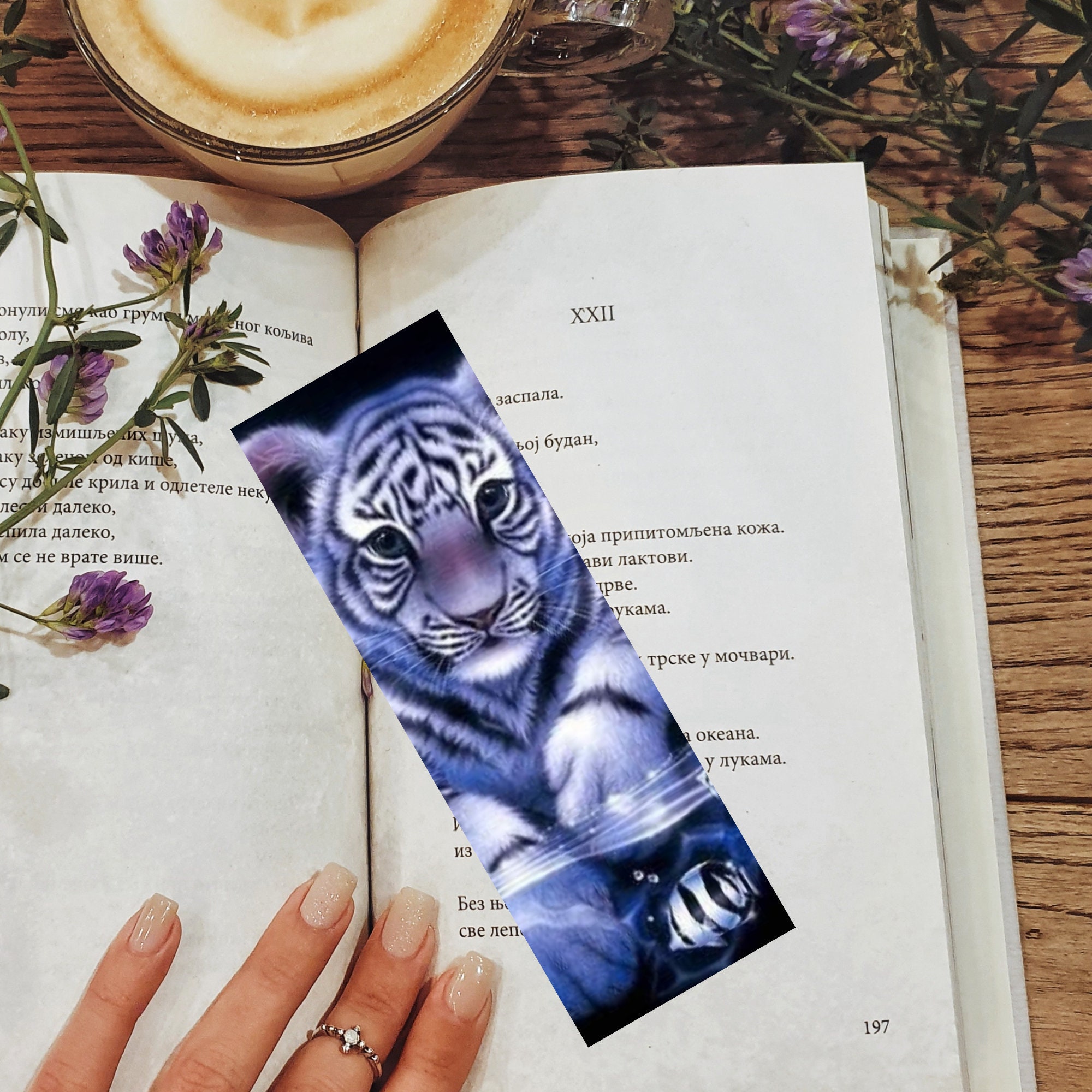 Lovely Illustrated Printed Bookmark, Page Saver, Book Lover Gift, White ...