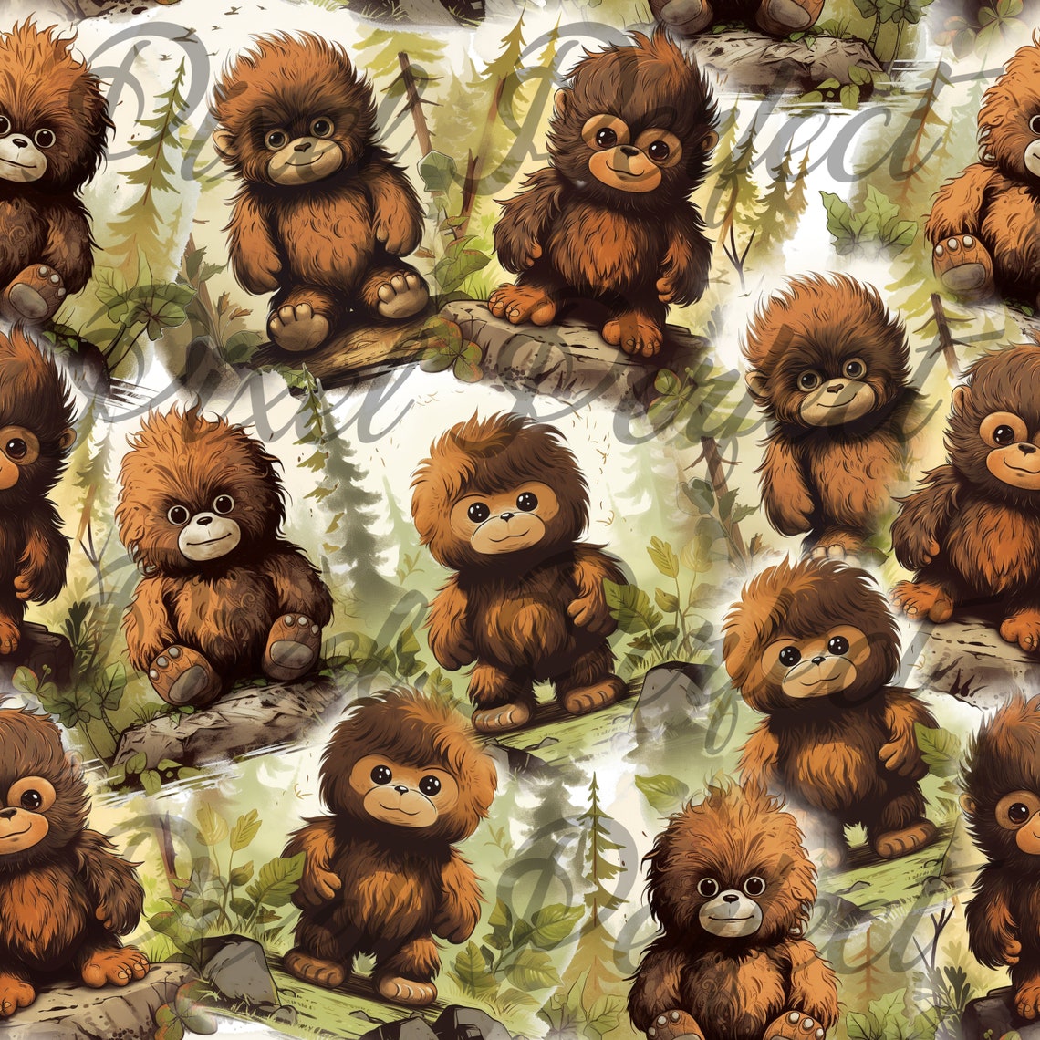 Seamless Design Baby Bigfoot - Etsy