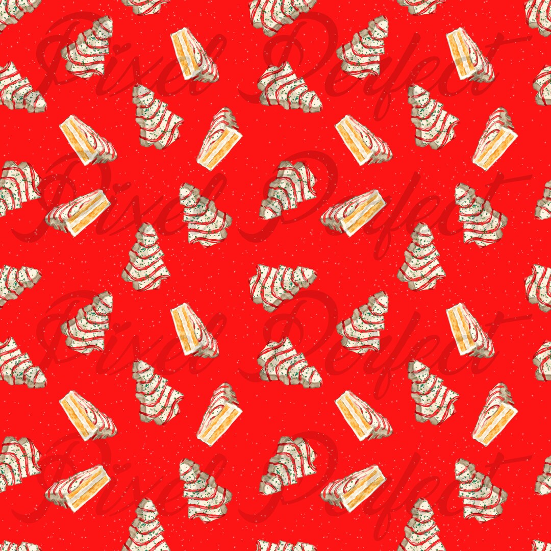 Seamless Design File Holiday Tree Cakes Red - Etsy
