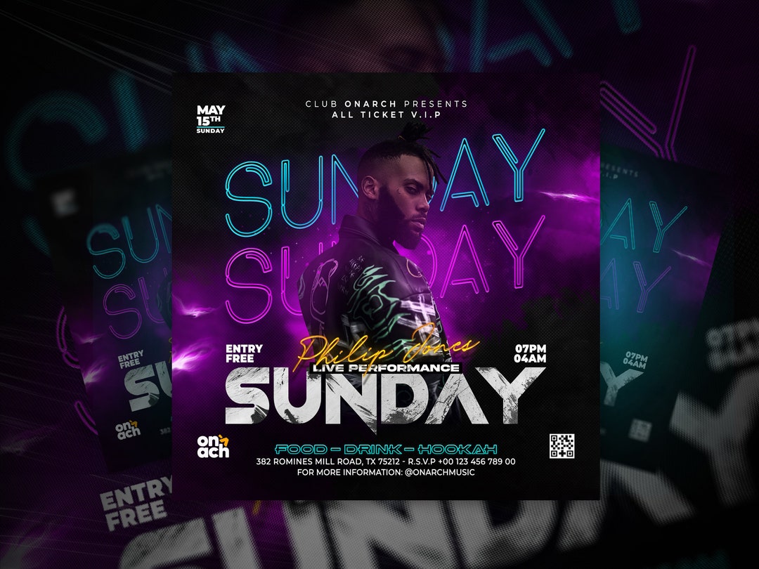 EDITABLE Club Flyer Template, Event Flyer, Night Club Invite Flyer, DJ ...