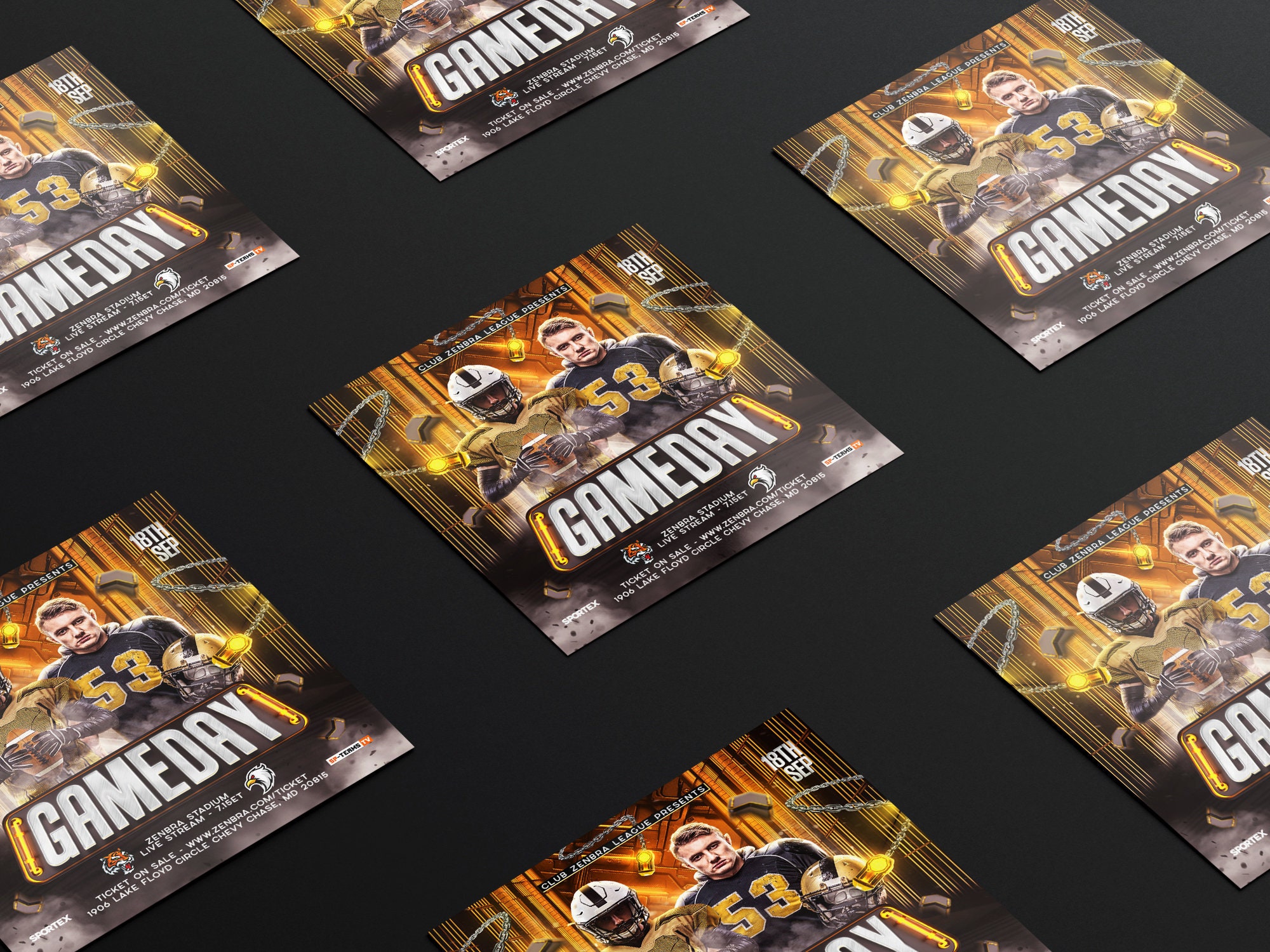 Game Day Football Flyer Template, Event Flyer, Football Flyer, Digital ...