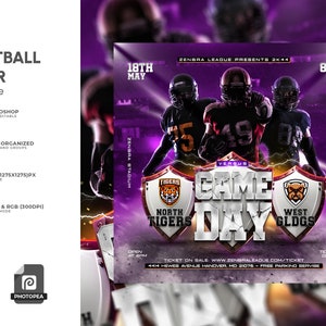 Game Day Football Flyer Template, Event Flyer, Football Flyer, Digital ...