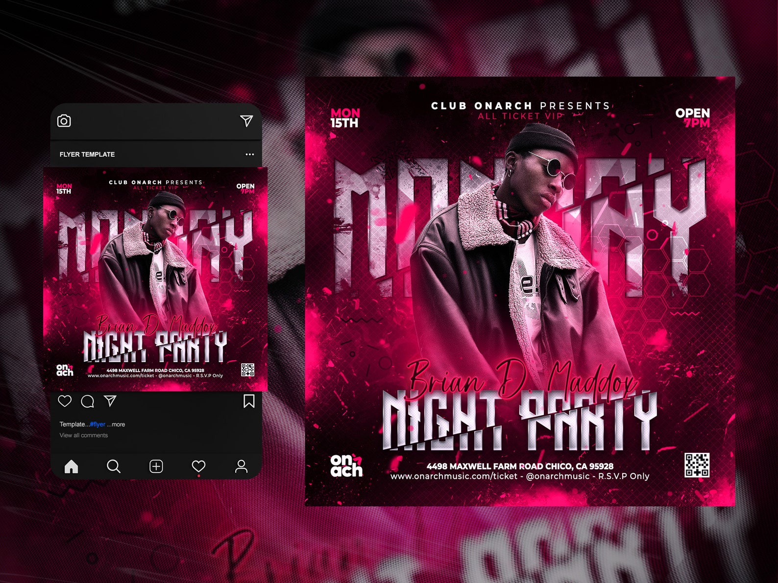EDITABLE Club Flyer Template, Event Flyer, Night Club Invite Flyer, DJ ...