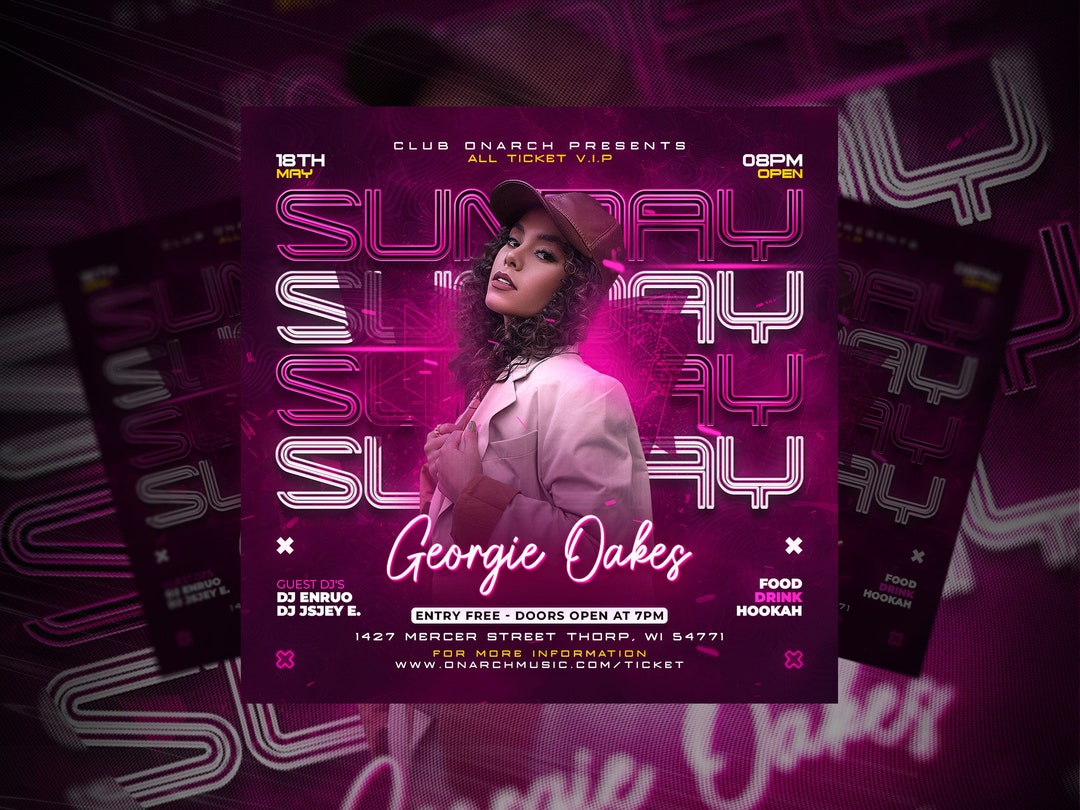 EDITABLE Club Flyer Template, Event Flyer, Night Club Invite Flyer, DJ ...