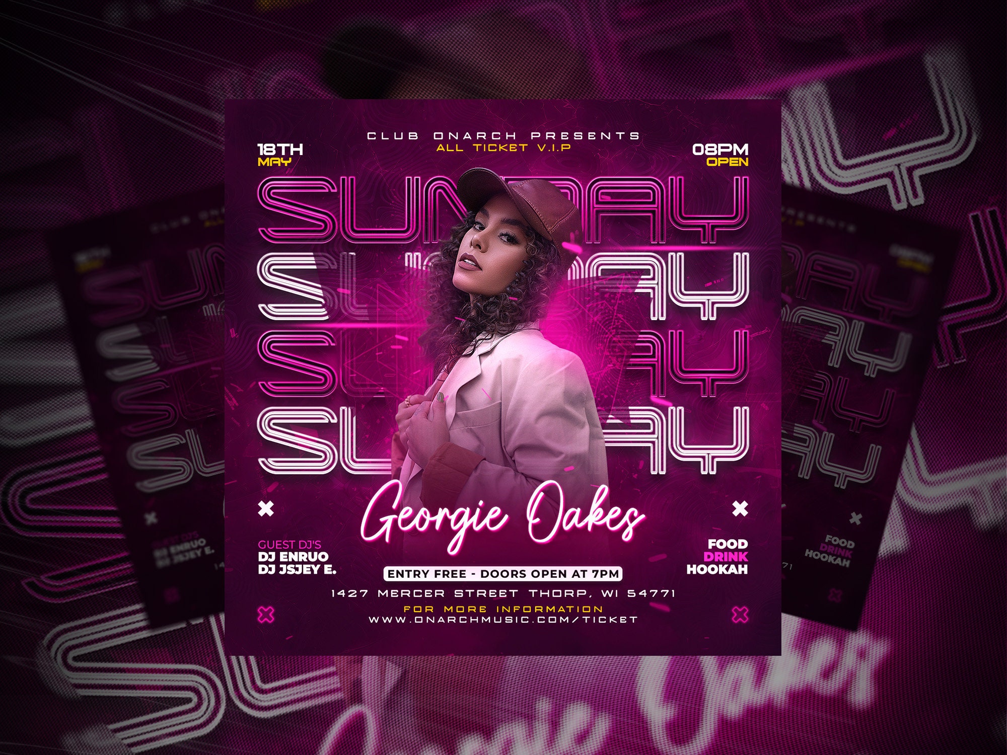 EDITABLE Club Flyer Template, Event Flyer, Night Club Invite Flyer, DJ ...