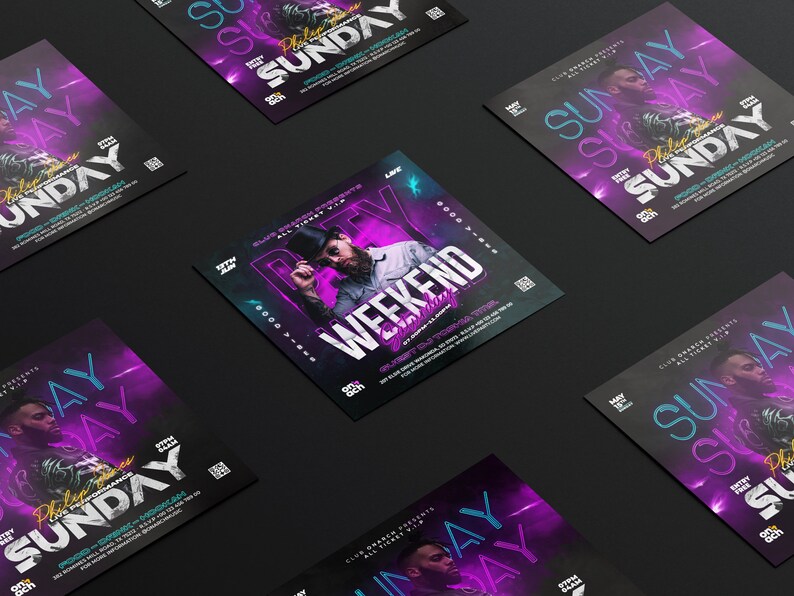 EDITABLE Club Flyer Template, Event Flyer, Night Club Invite Flyer, DJ ...