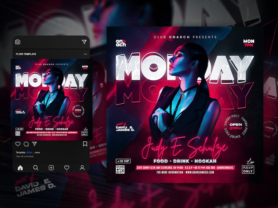 EDITABLE Club Flyer Template, Event Flyer, Night Club Invite Flyer, DJ ...