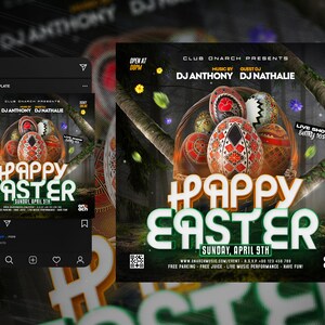 EDITABLE Happy Easter, Club Flyer Template, Event Flyer, Easter, DJ ...