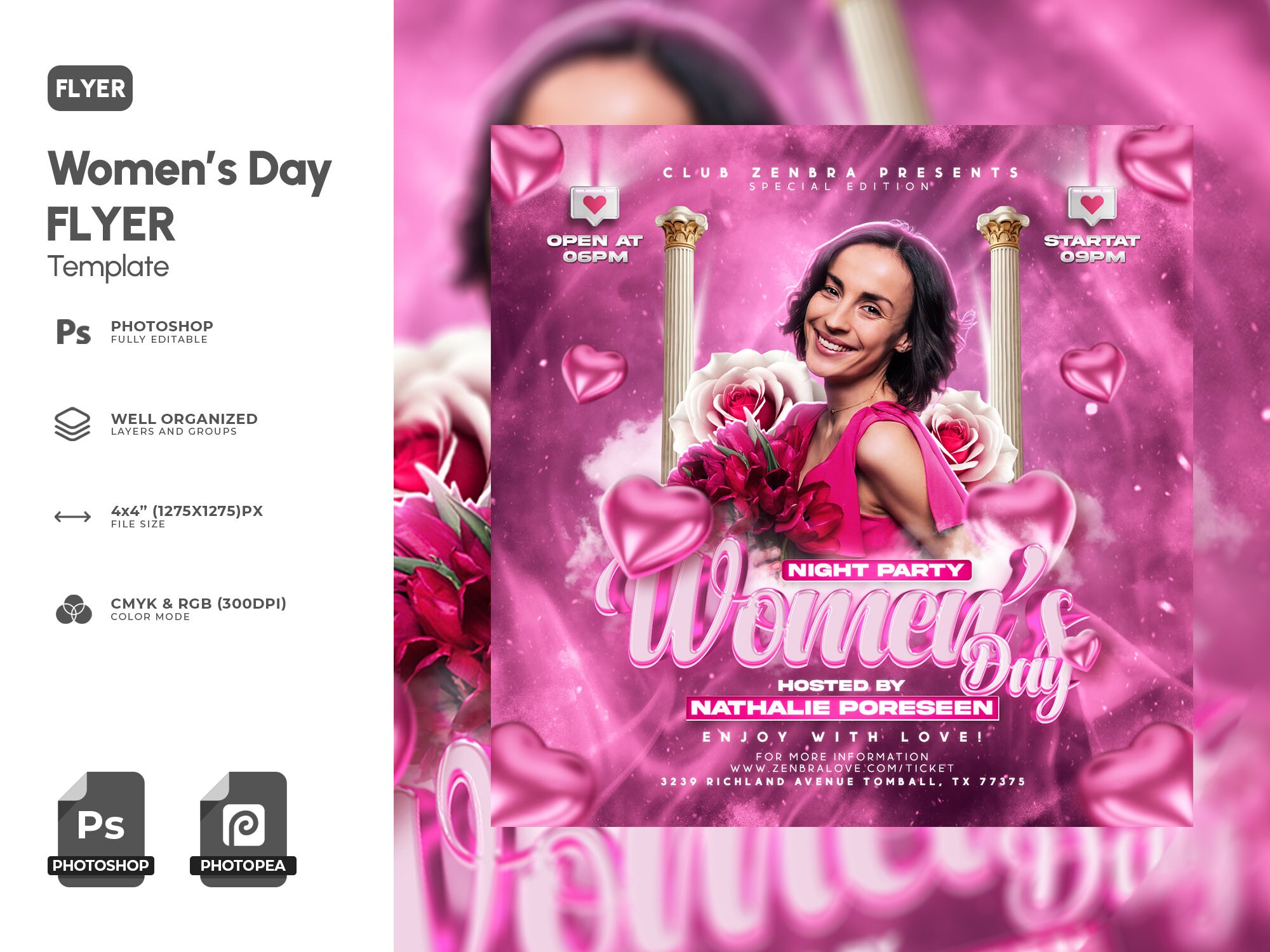 EDITABLE Women's Day Club Flyer Template, Event Flyer, Women's Day, DJ ...