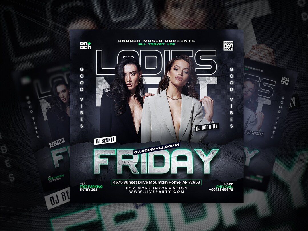 EDITABLE Club Flyer Template, Event Flyer, Night Club Invite Flyer, DJ ...