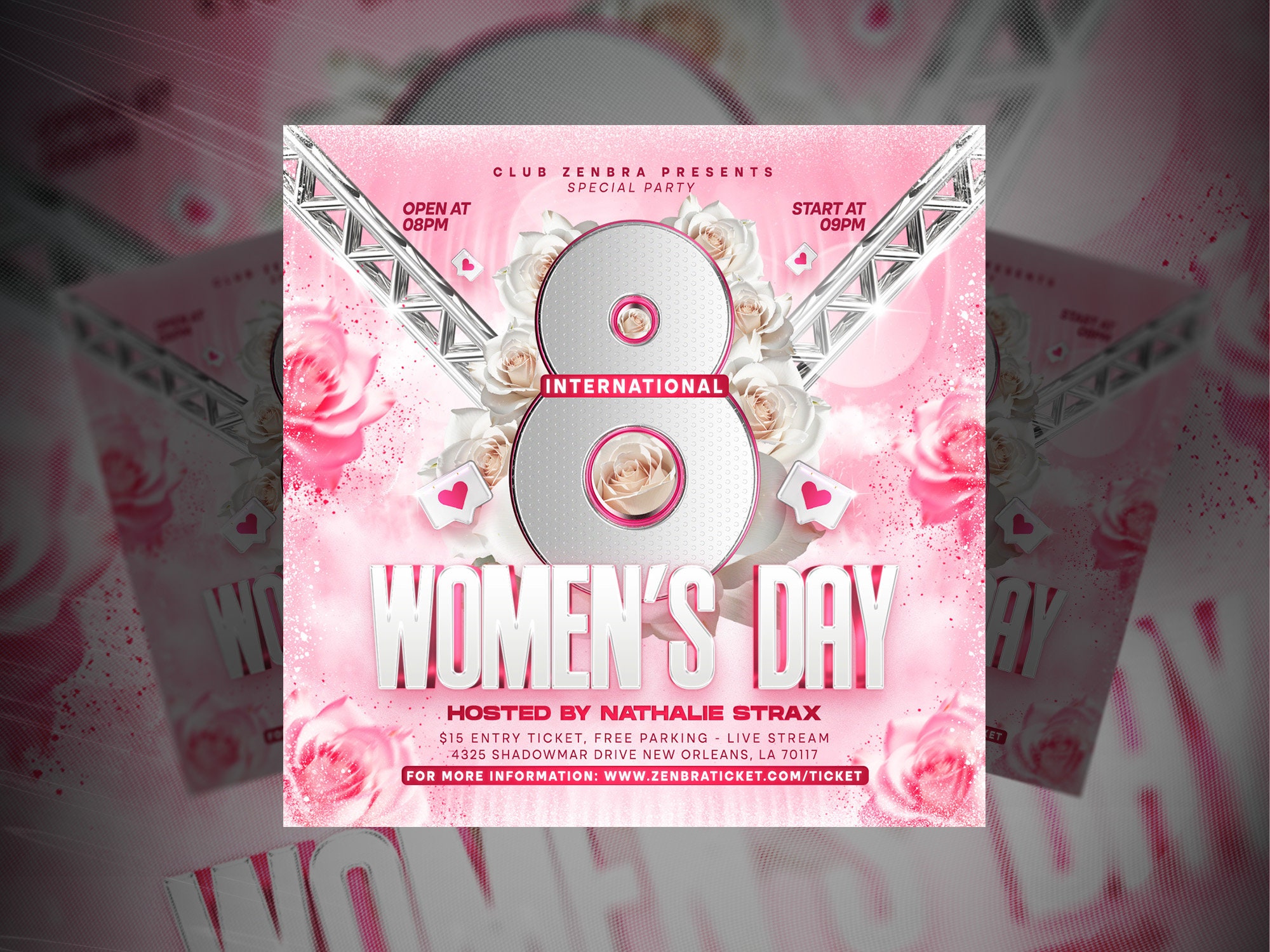 EDITABLE Women's Day Club Flyer Template, Event Flyer, Women's Day, DJ ...