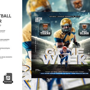 Game Day Football Flyer Template, Event Flyer, Football Flyer, Digital ...