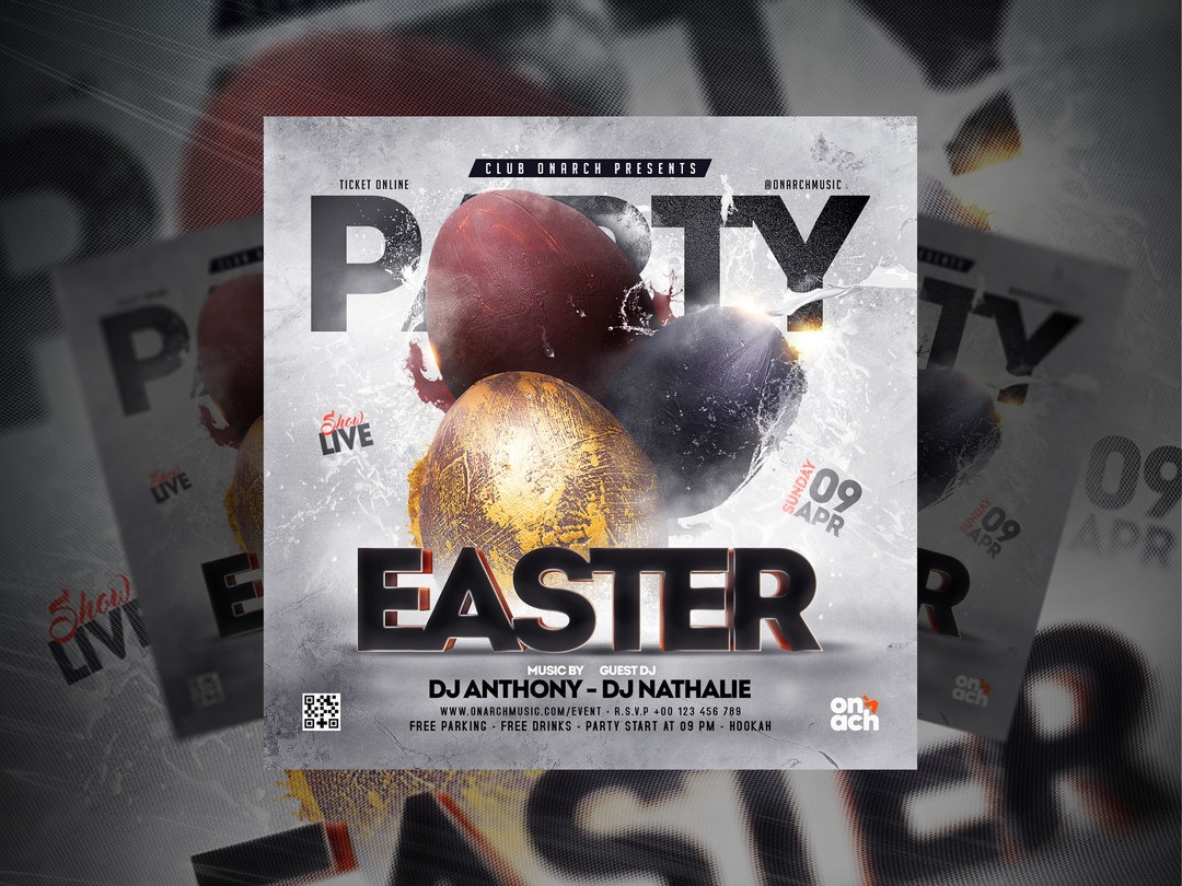 EDITABLE Happy Easter, Club Flyer Template, Event Flyer, Easter, DJ ...