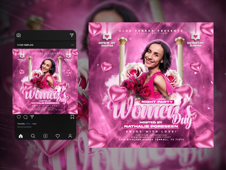 EDITABLE Women's Day Club Flyer Template, Event Flyer, Women's Day, DJ ...