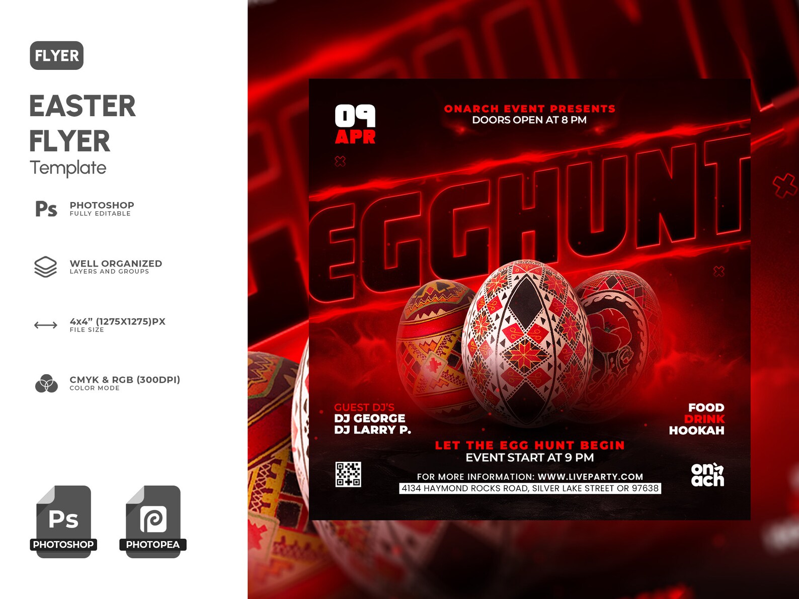 EDITABLE Happy Easter, Club Flyer Template, Event Flyer, Easter, DJ ...