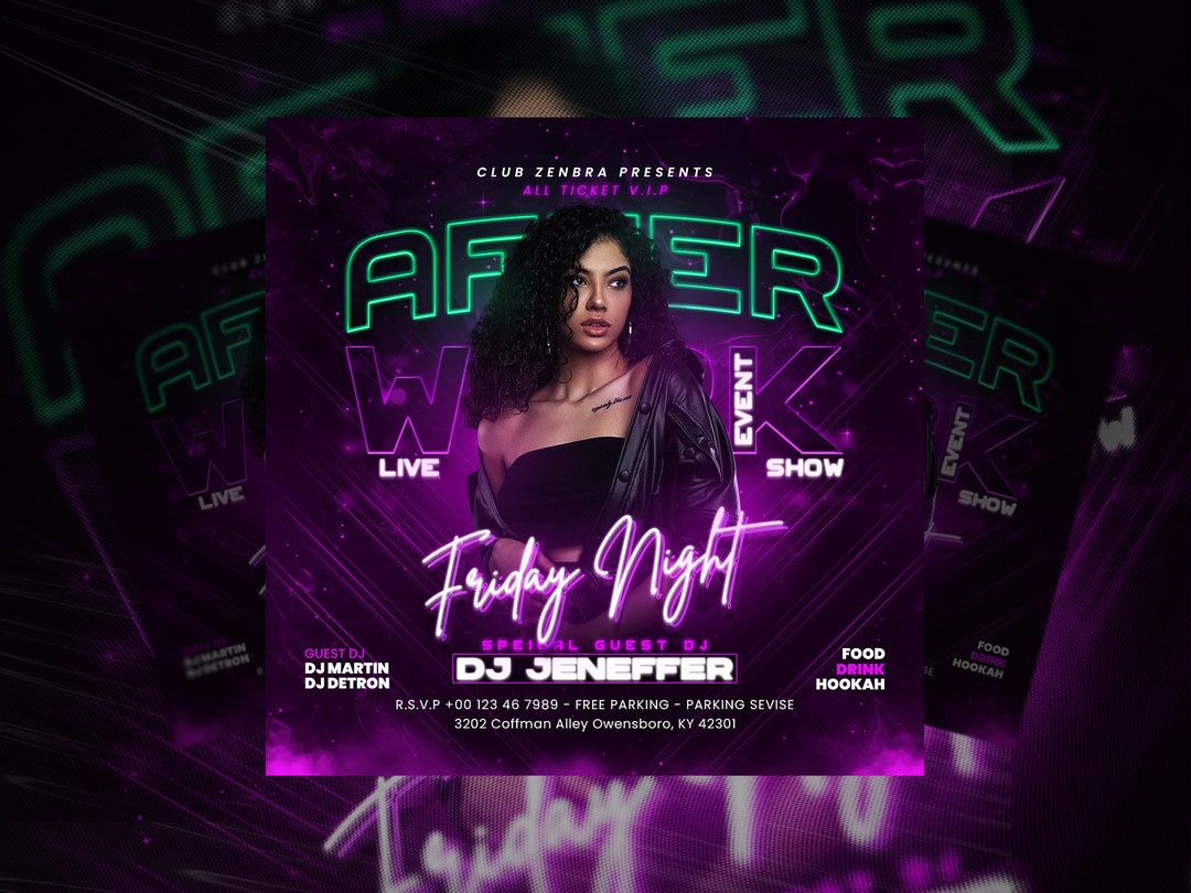EDITABLE Club Flyer Template, Event Flyer, Night Club Invite Flyer, DJ ...