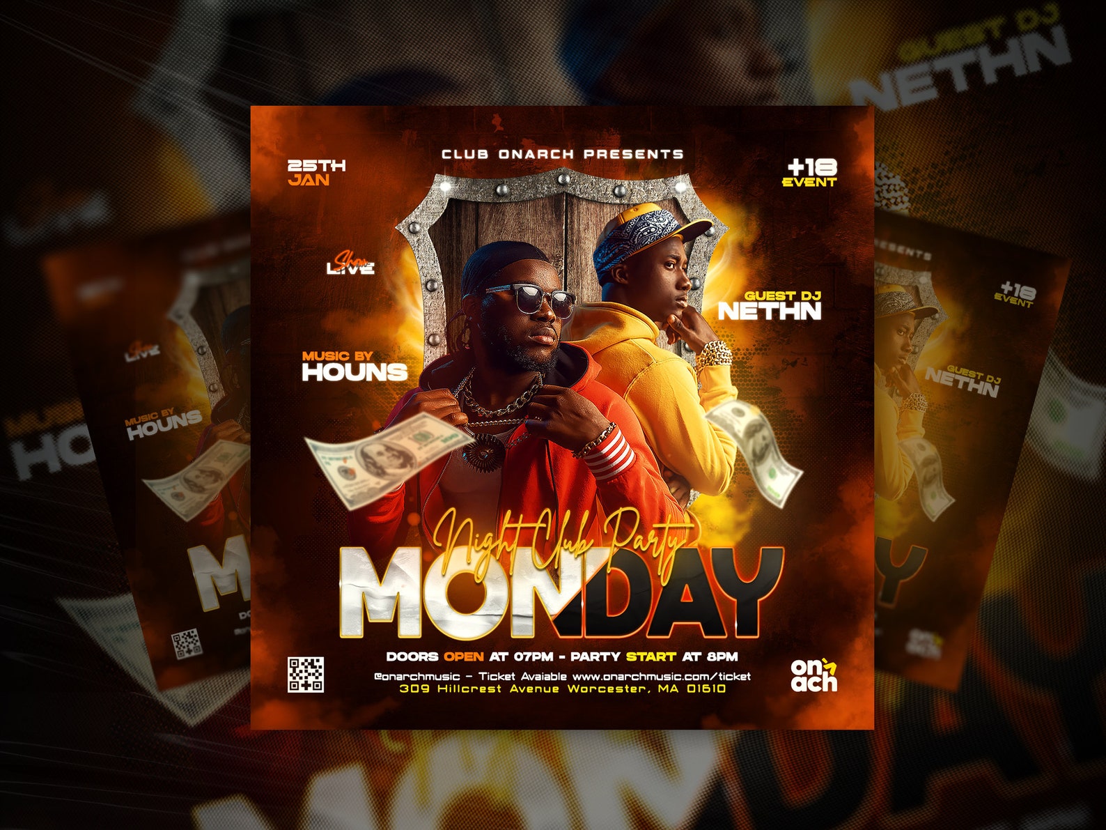 EDITABLE Club Flyer Template, Event Flyer, Night Club Invite Flyer, DJ ...