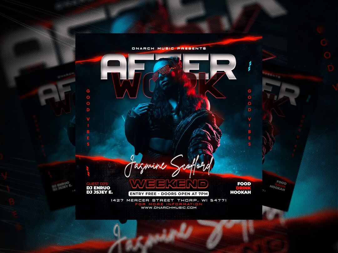 EDITABLE Club Flyer Template, Event Flyer, Night Club Invite Flyer, DJ ...