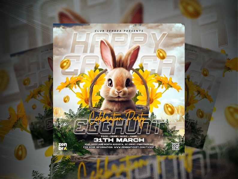 EDITABLE Happy Easter, Club Flyer Template, Event Flyer, Easter, DJ ...
