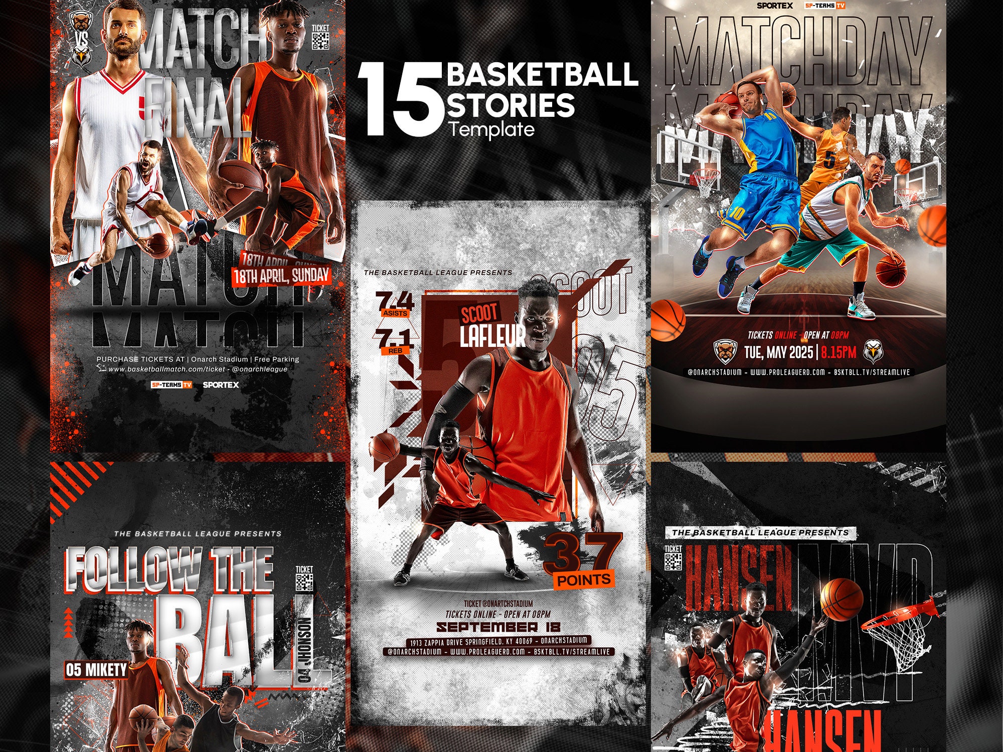 15 Game Day Basketball Stories Template, Event Flyer, Basketball Story ...