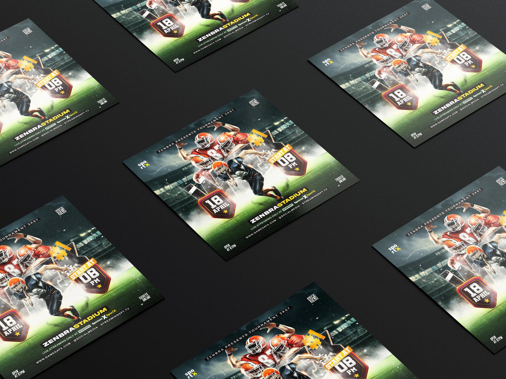 Game Day Football Flyer Template, Event Flyer, Football Flyer, Digital ...