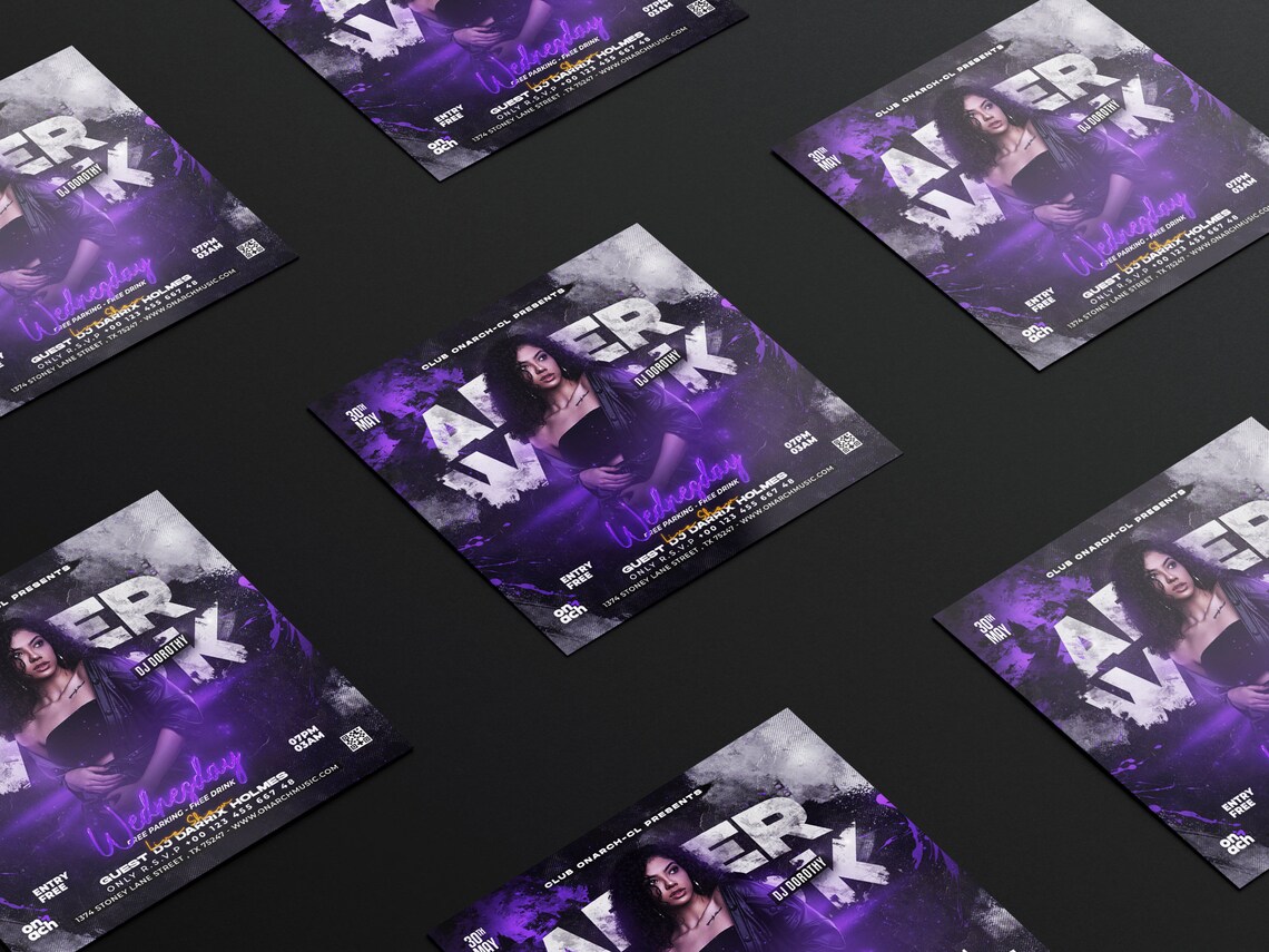 EDITABLE Club Flyer Template, Event Flyer, Night Club Invite Flyer, DJ ...