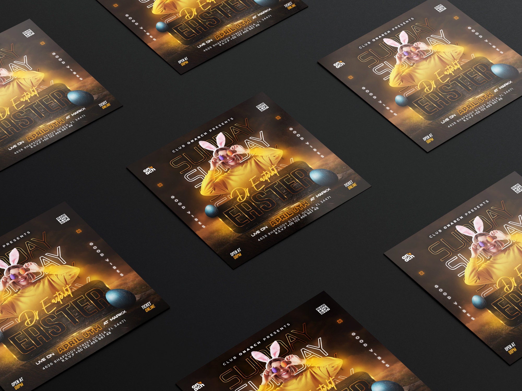 EDITABLE Happy Easter, Club Flyer Template, Event Flyer, Easter, DJ ...