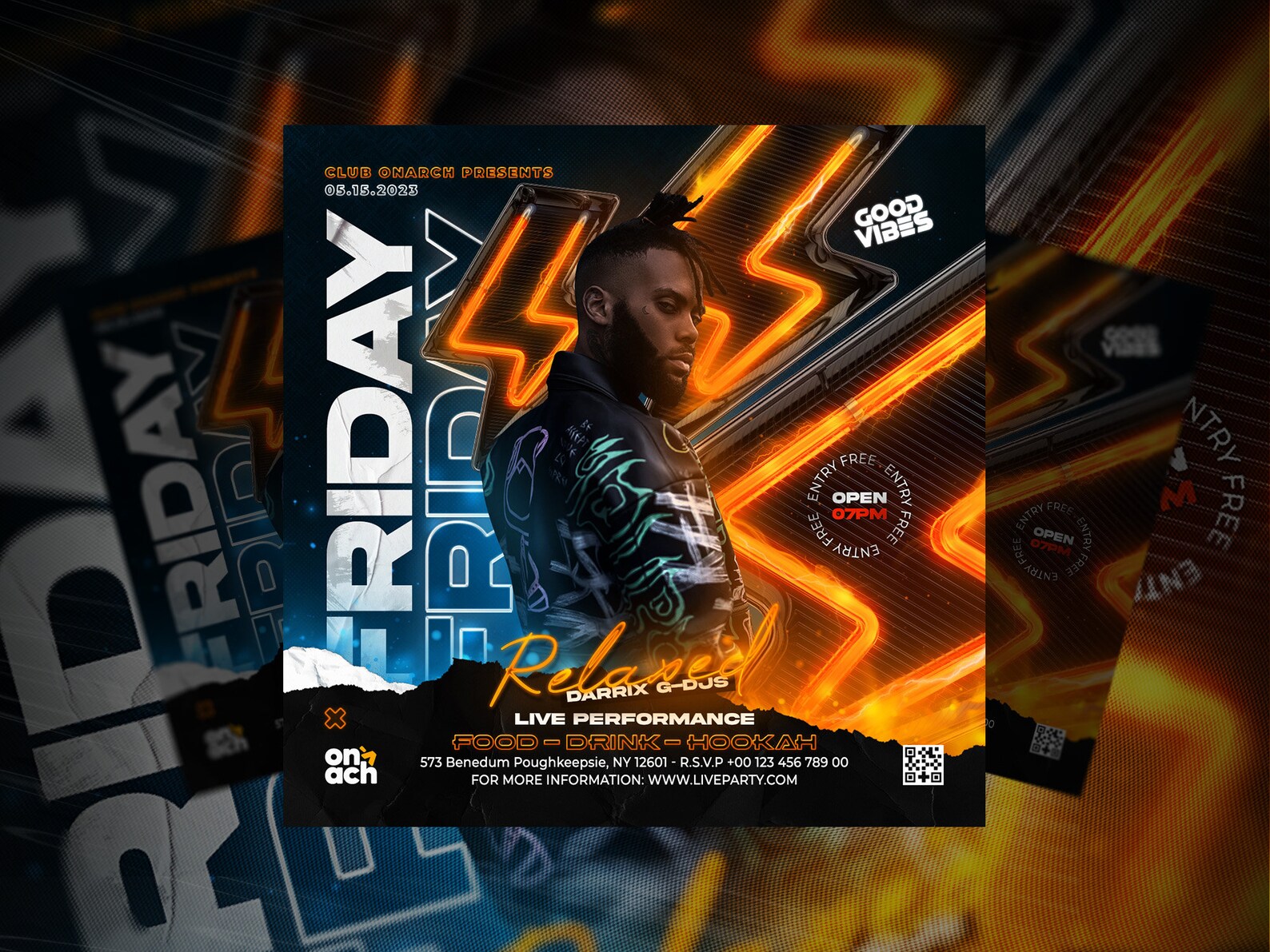 EDITABLE Club Flyer Template, Event Flyer, Night Club Invite Flyer, DJ ...