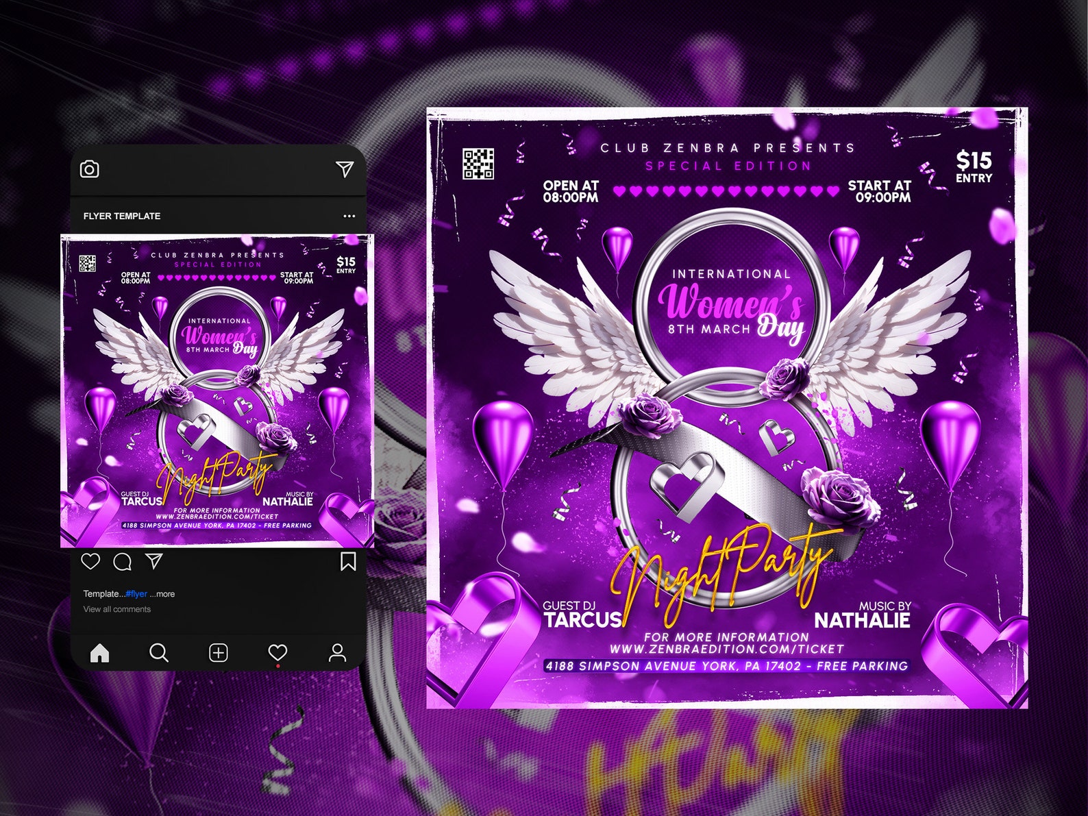 EDITABLE Women's Day Club Flyer Template, Event Flyer, Women's Day, DJ ...